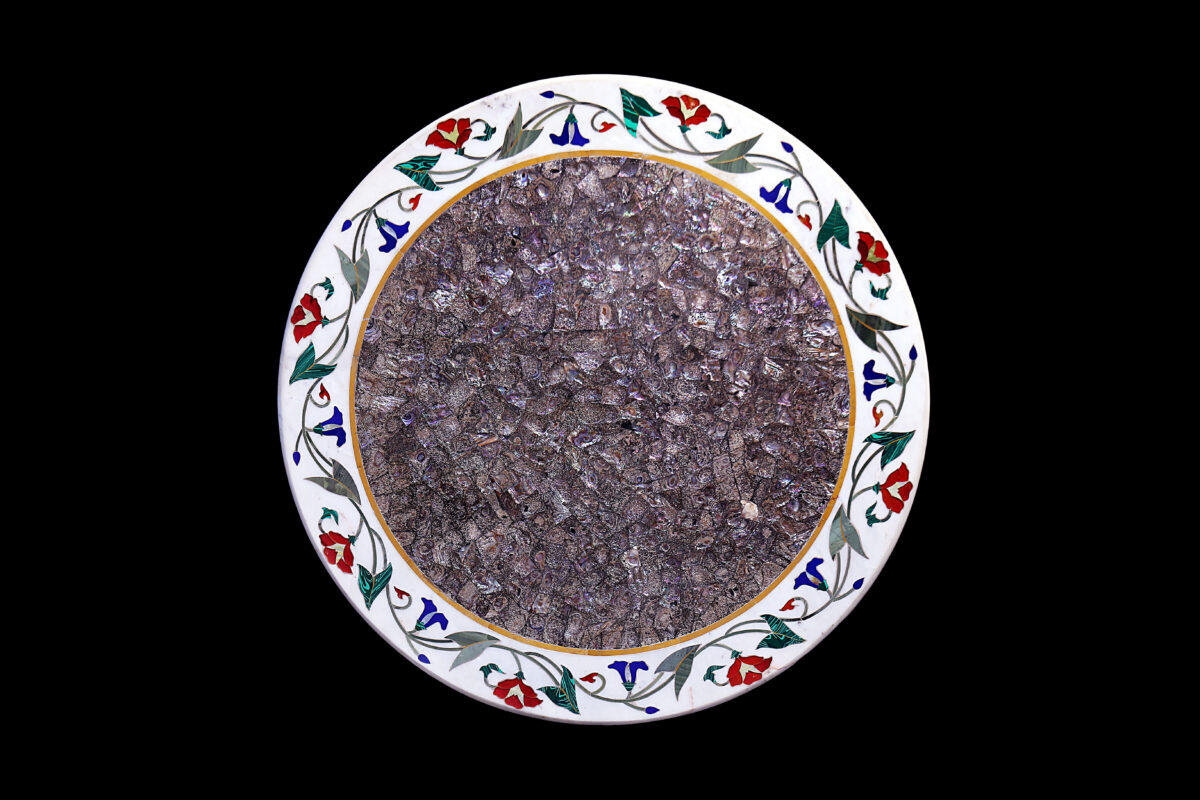 GREEN MARBLE INLAY TABLE TOP - Handicraft Store